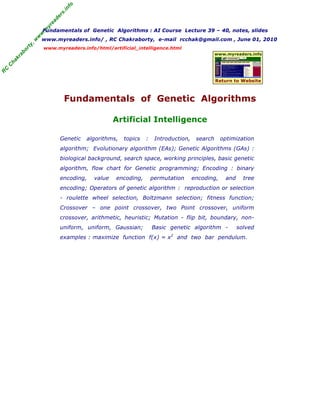 Genetic algorithms | PDF