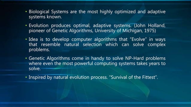 Genetic Algorithms : A class of Evolutionary Algorithms | PPT