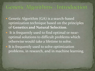 Genetic algorithms | PPTX