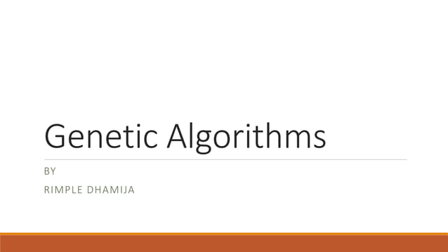 Genetic algorithms | PPT