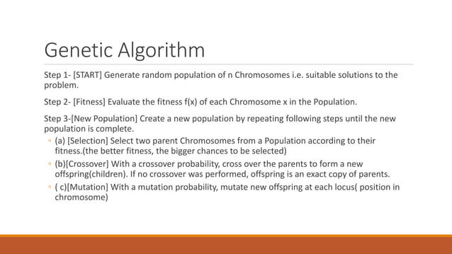 Genetic algorithms | PPT