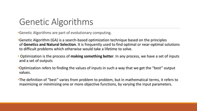 Genetic algorithms | PPT