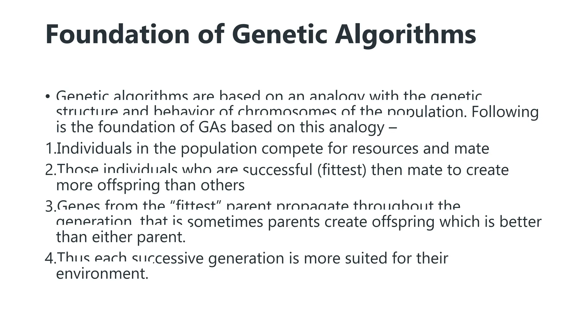 Genetic Algorithms.pptx on dsa , algorithms , genetic algos | PPT