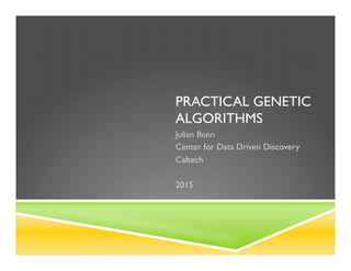 Practical Genetic Algorithms | PPT