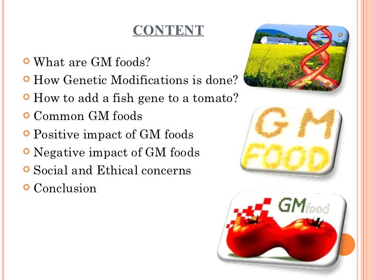 GENETICALLY MODIFIED FOODS