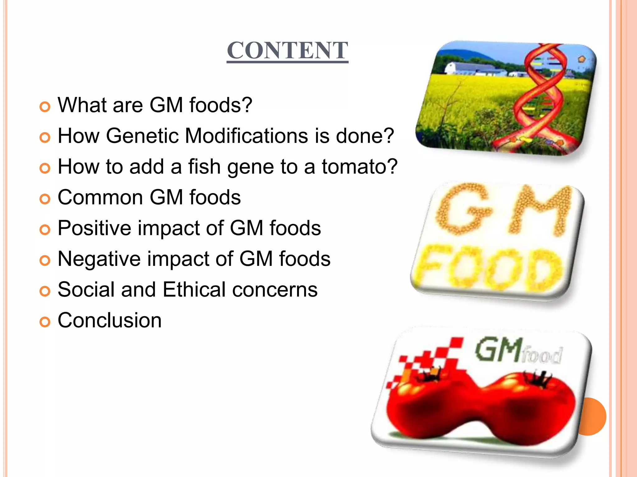 GENETICALLY MODIFIED FOODS | PPTX
