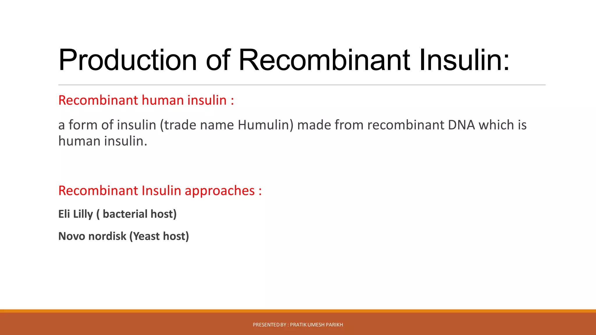 Insulin - Genetically engineered Product | PDF