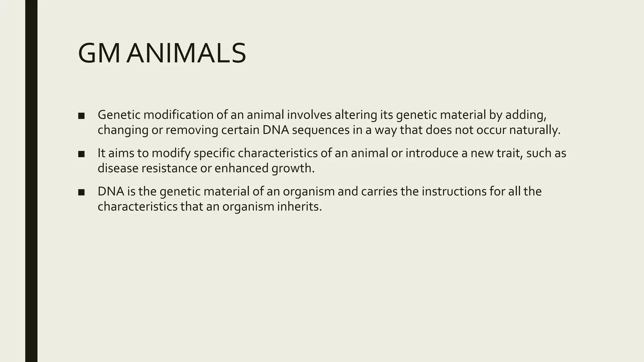 Genetically modified animals | PPTX