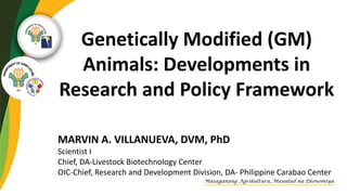 Genetically Modified Animals Developments in Research and Policy ...