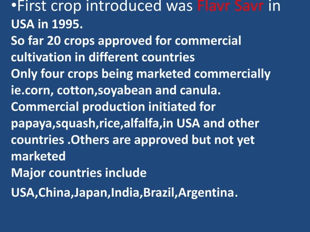 Genetically modified crops | PPTX