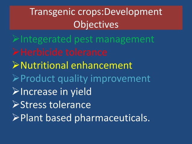 Genetically modified crops | PPTX