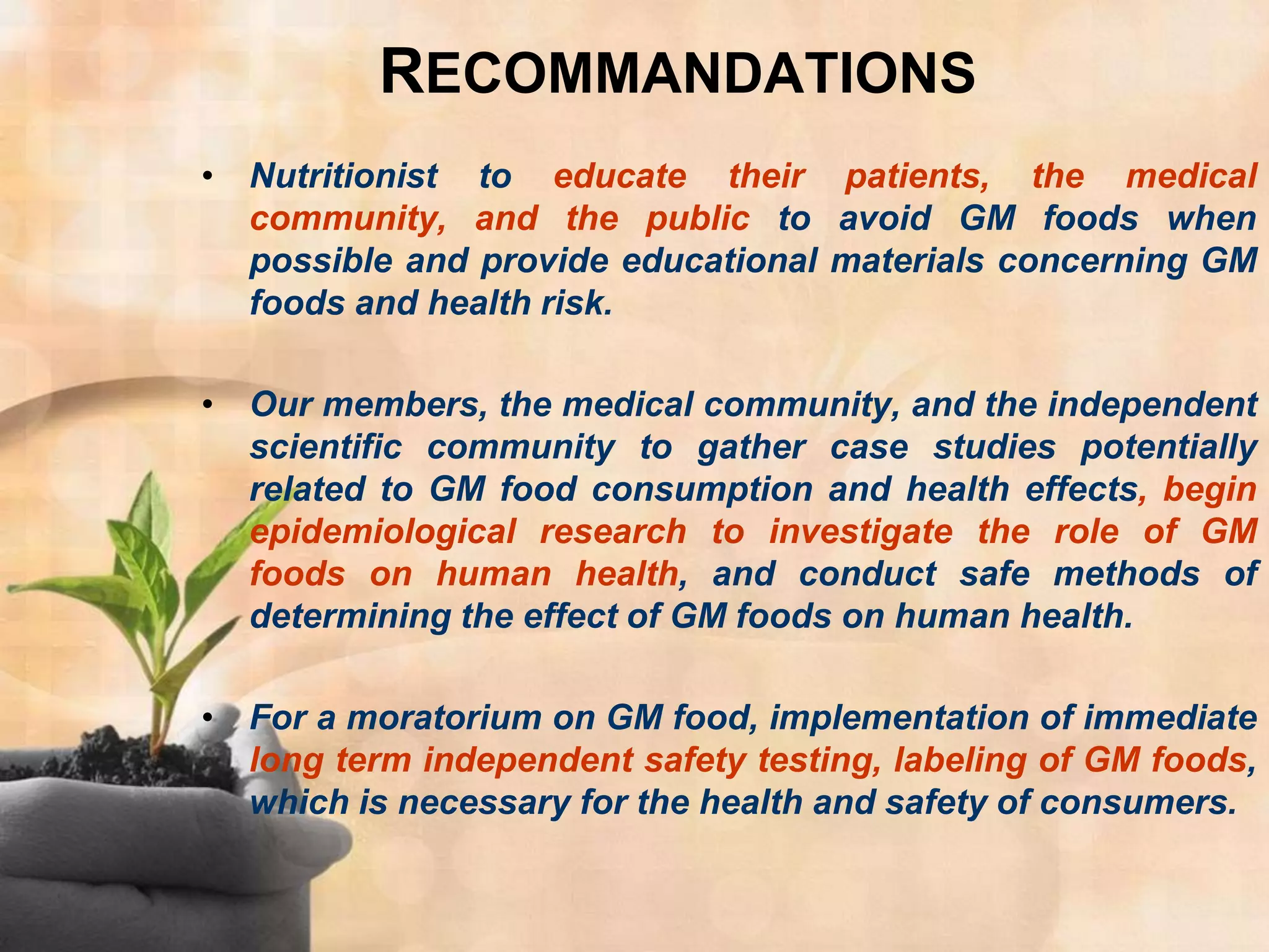 Genetically modified food and its consequences on human health and ...