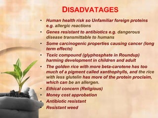Genetically modified food and its consequences on human health and ...