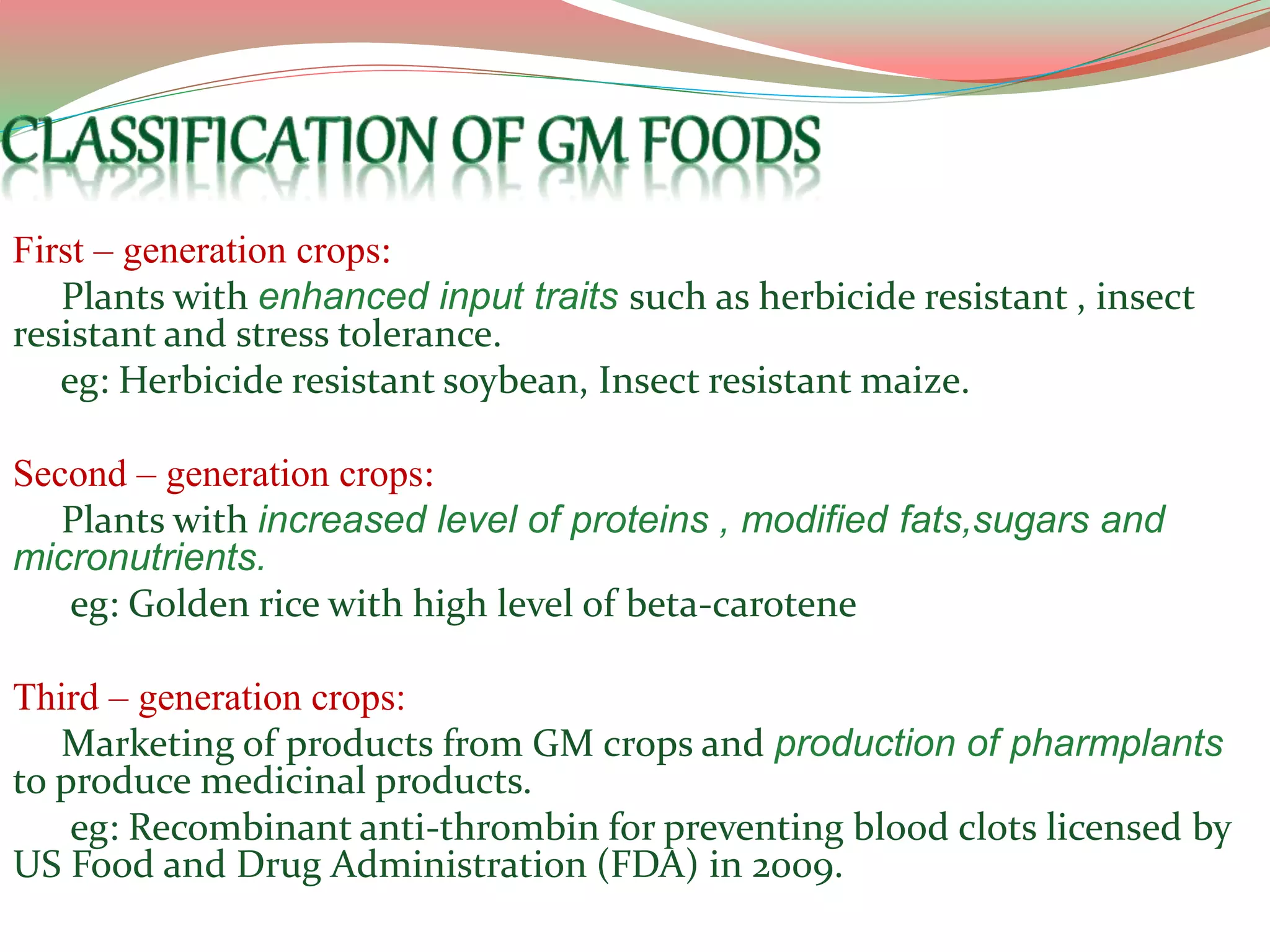 Genetically modified foods | PPTX