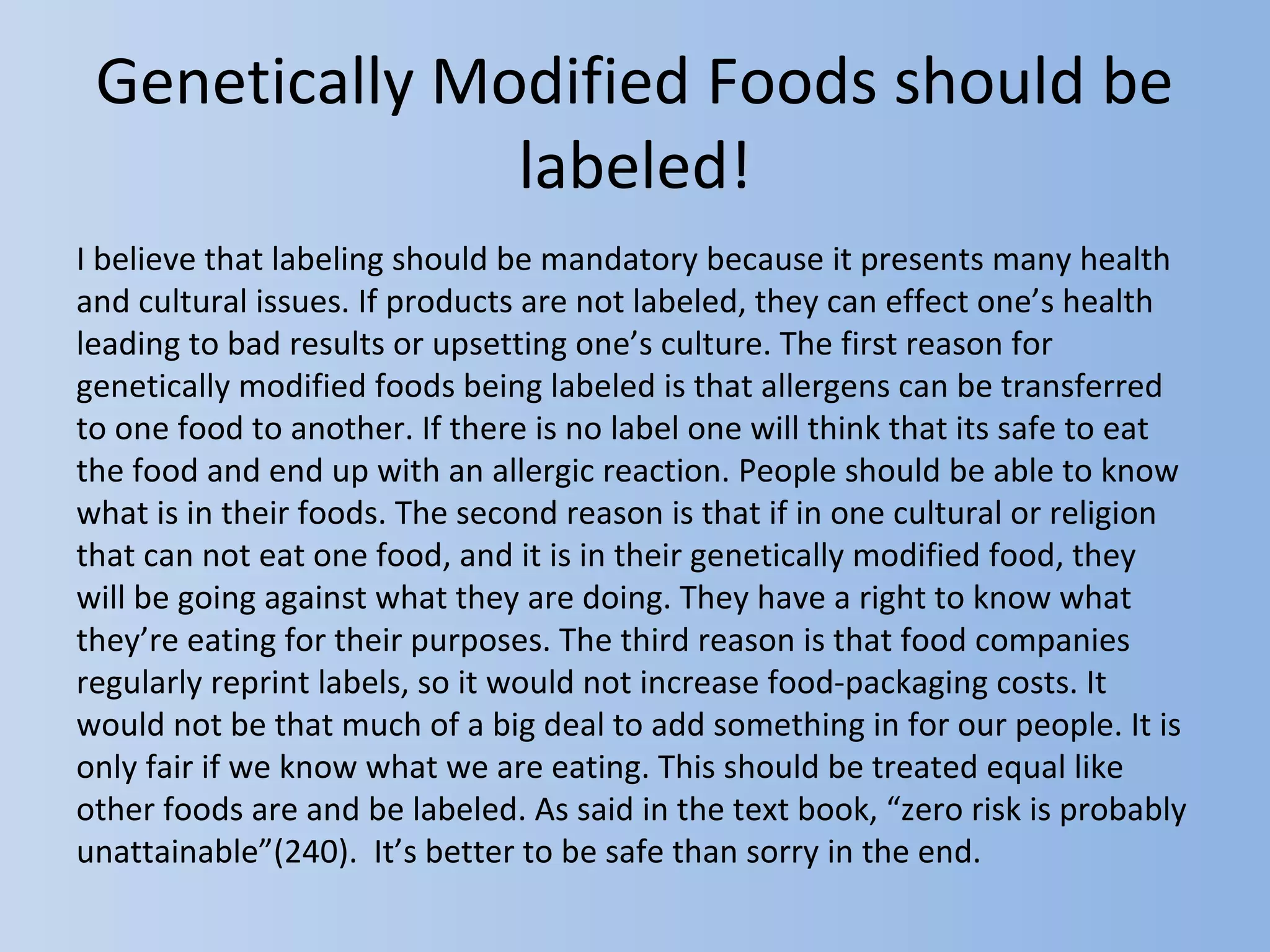 Genetically modified foods bio | PPT | Free Download