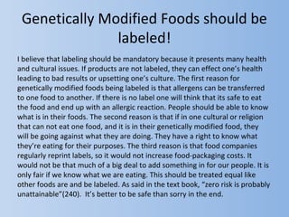 Genetically modified foods bio | PPT
