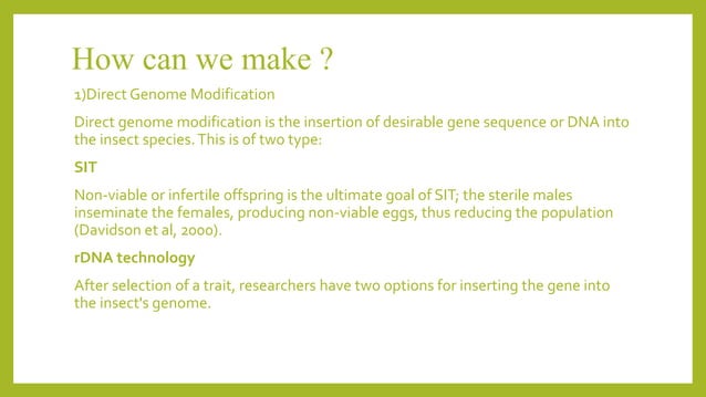 Genetically modified insects | PPTX