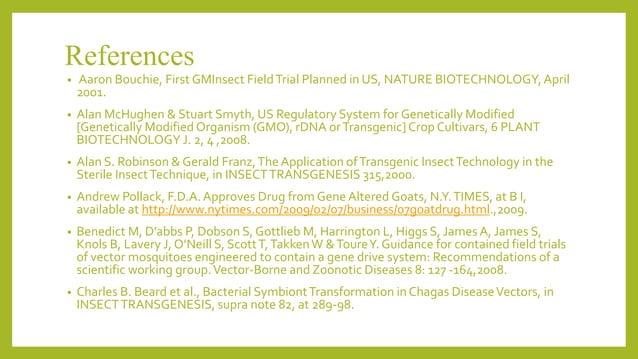 Genetically modified insects