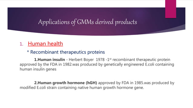 Genetically modified microbes | PPTX