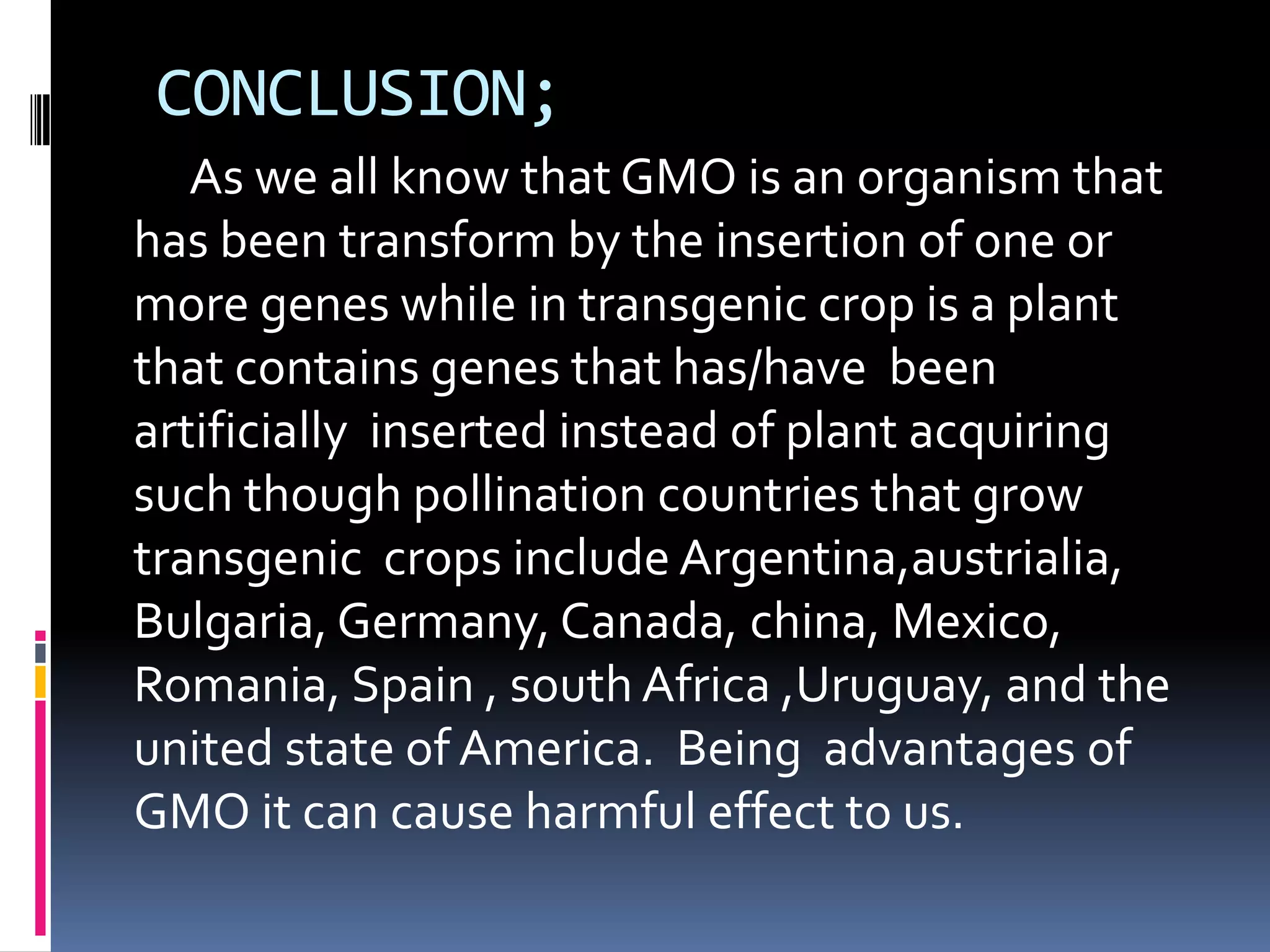 Genetically modified organism | PPTX