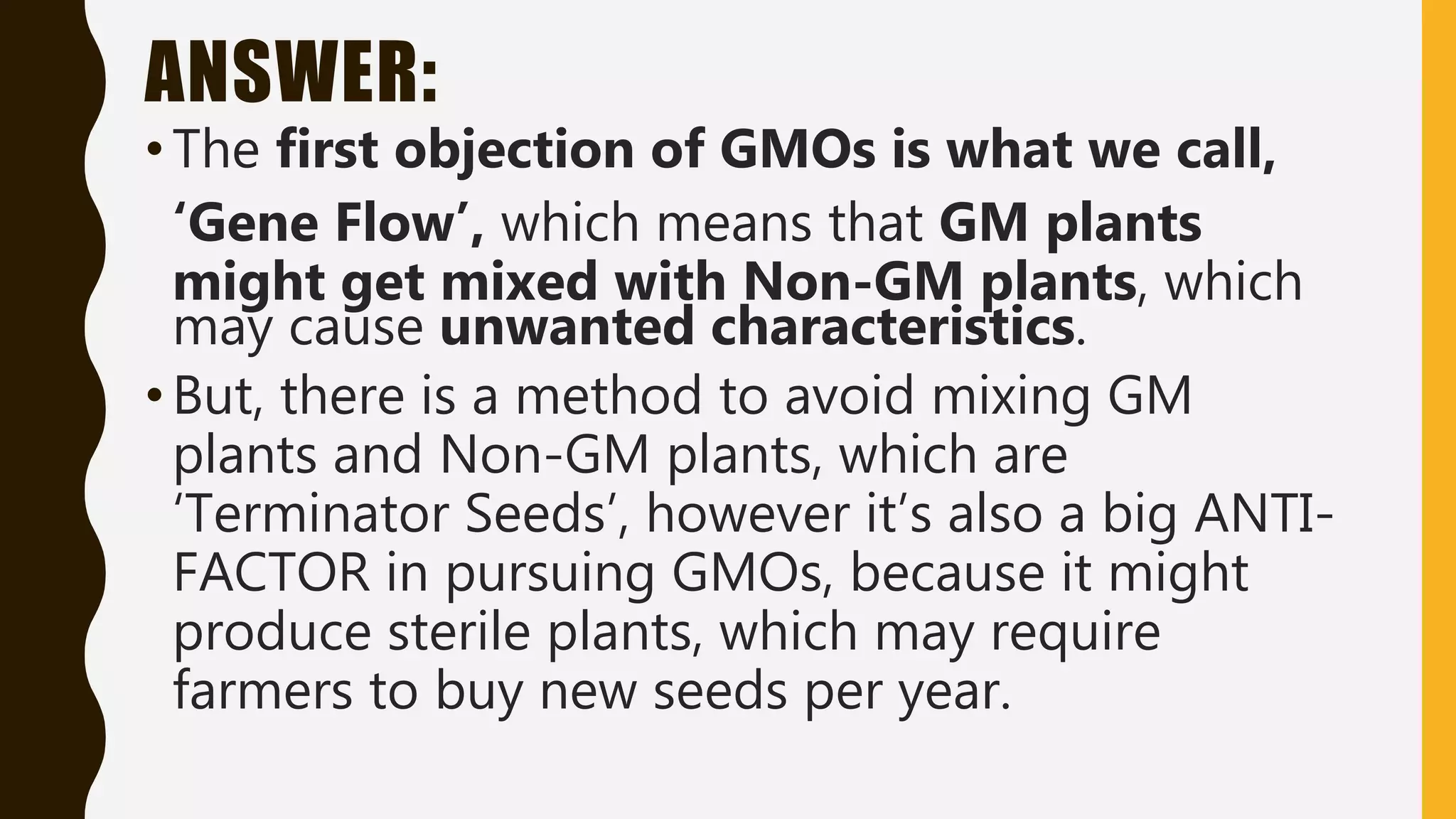 Genetically Modified Organism (GMO) | PPTX