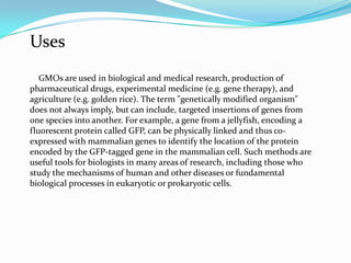 Genetically modified organism(gmo) arinne | PPTX