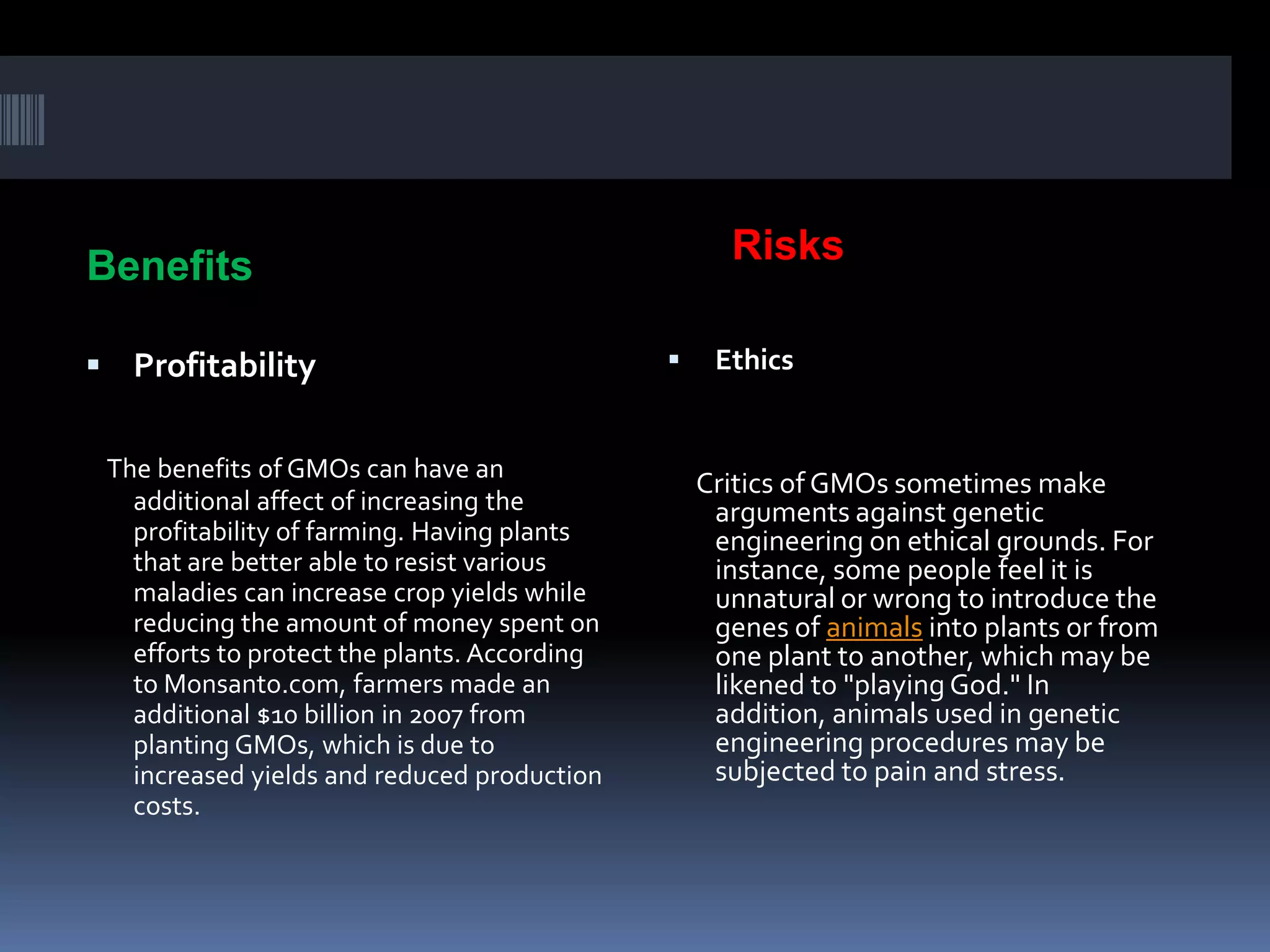 Genetically modified organisms(gmo's) | PPTX