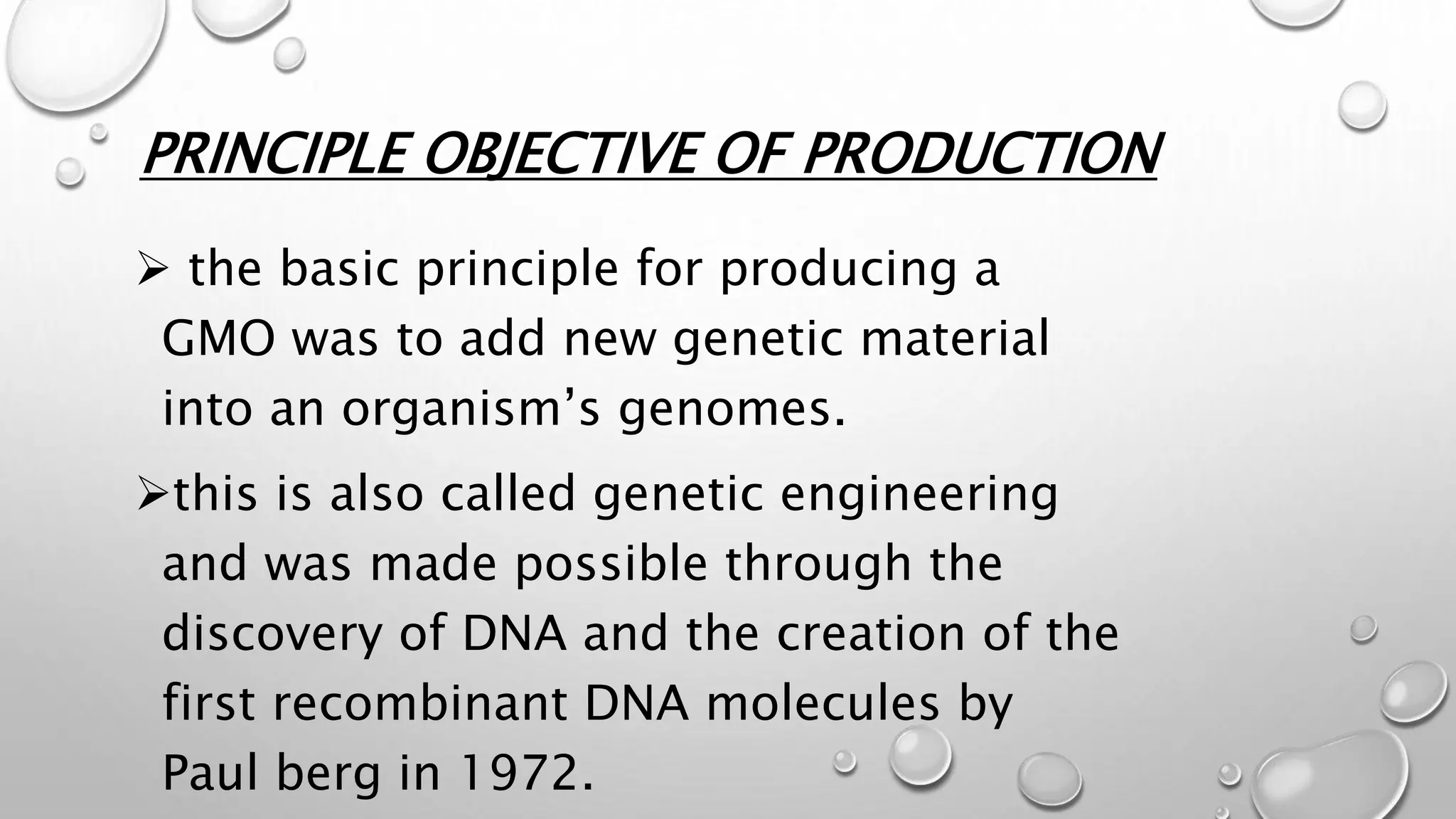 Genetically modified organisms | PPTX