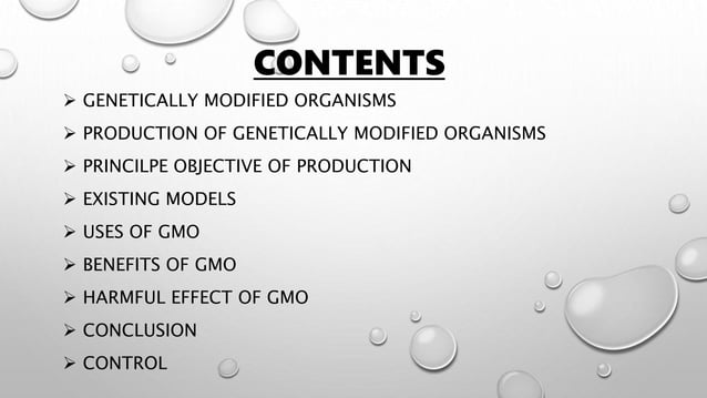 Genetically modified organisms | PPTX
