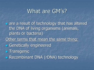 Genetically modified organisms | PPTX