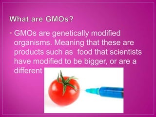 Genetically modified organisms (gmo) | PPTX