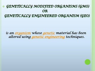 Genetically Modified Organisms | PPSX