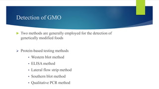 Genetically modified organisms & their application in food muaz awan | PPTX