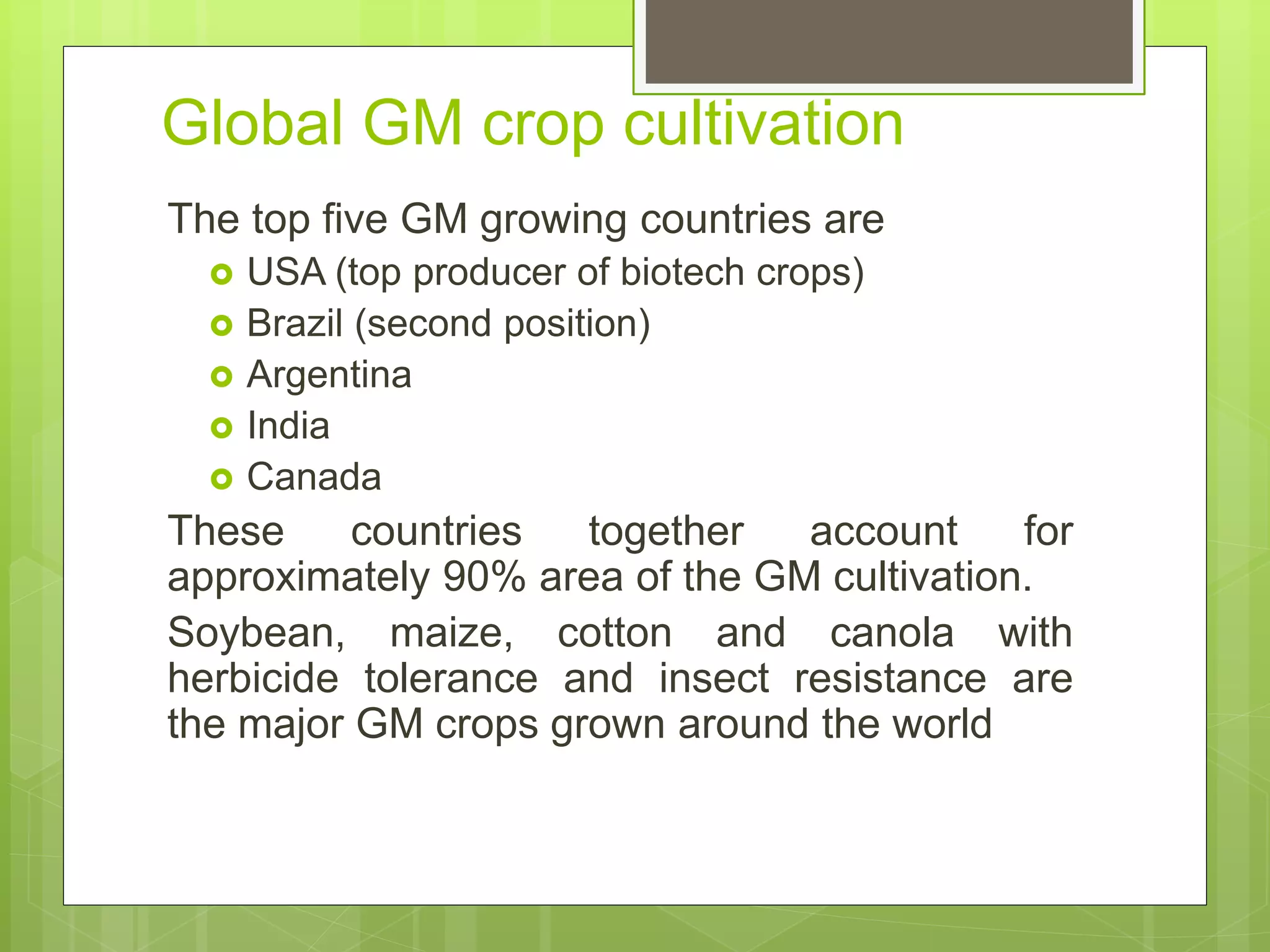 GENETICALLY MODIFIED PLANTS | PPTX