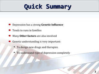 Genetic basis of depression | PPT