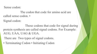 Genetic code | PPTX | Genetics | Science
