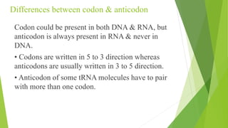 Genetic code | PPTX | Genetics | Science