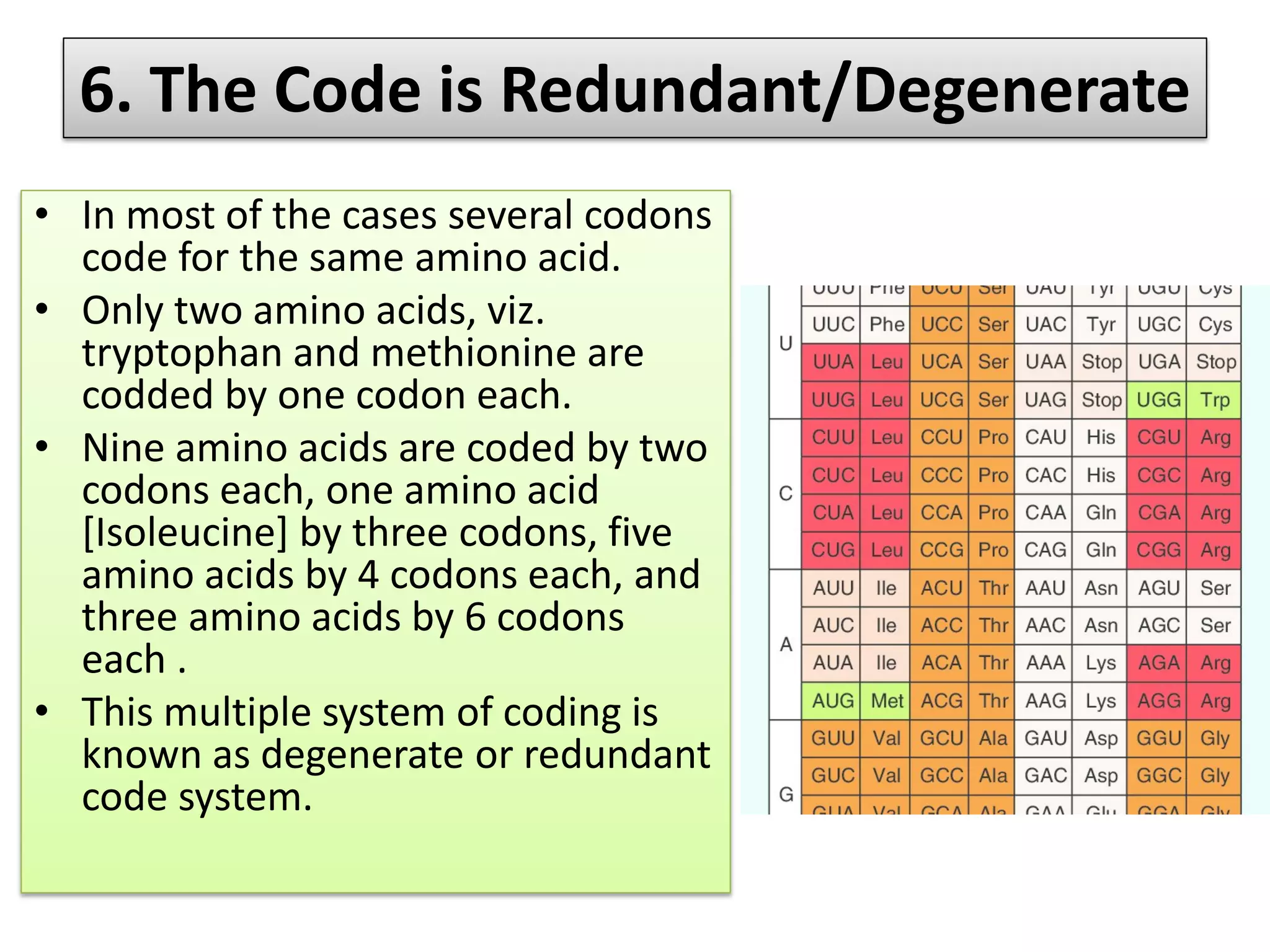 Genetic code and its properties | PDF