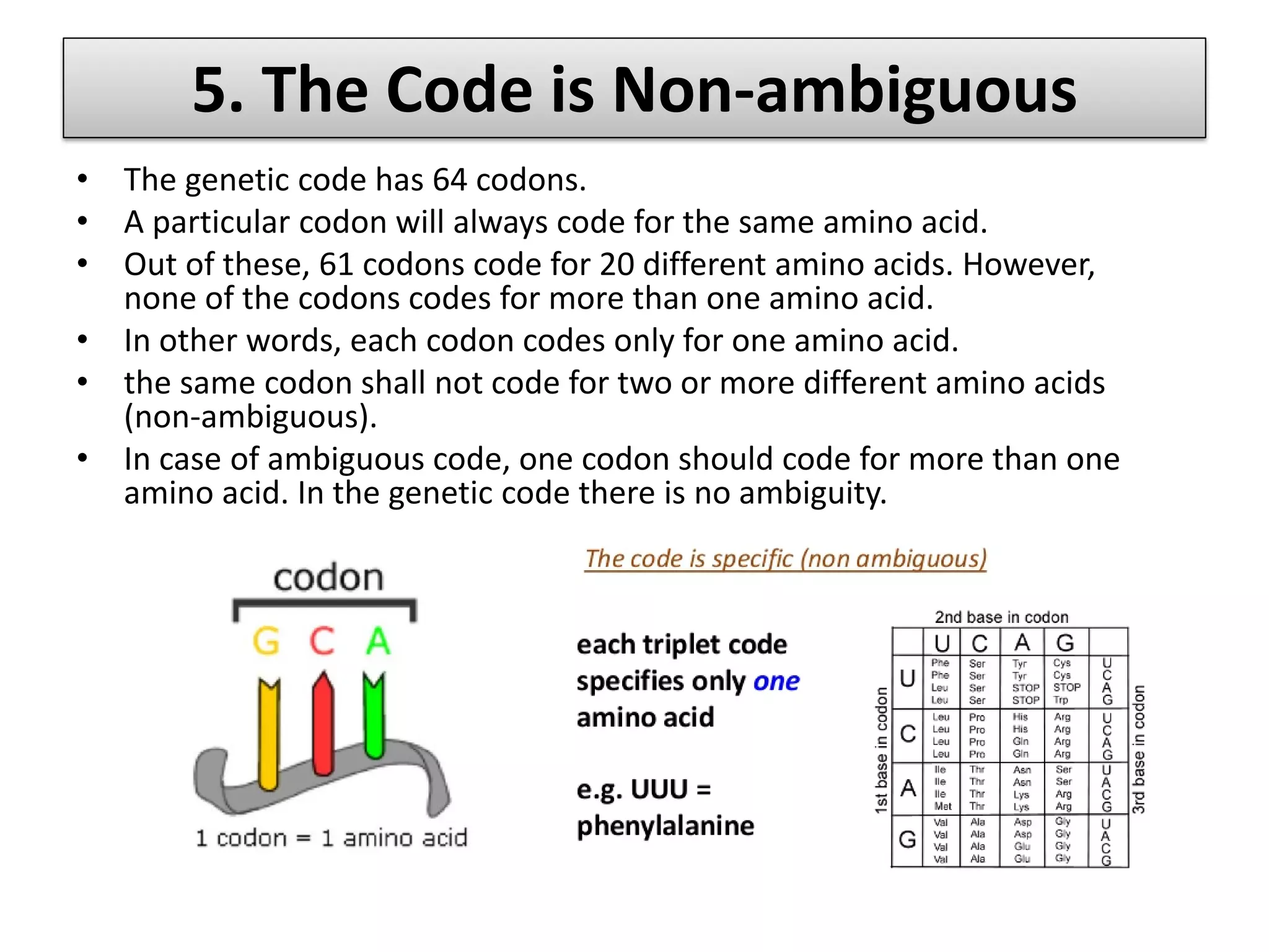 Genetic code and its properties | PDF