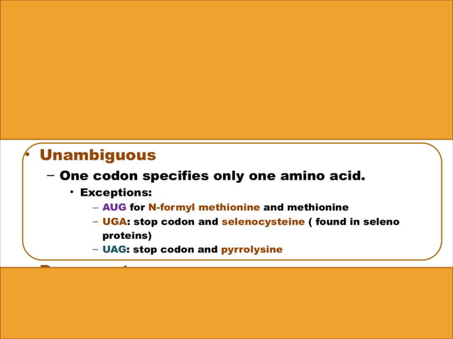 Genetic Code Properties Ppt 4012