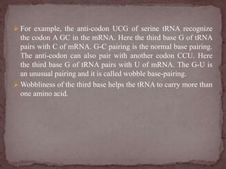 Genetic code - Charateristics | PPT