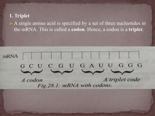 Genetic code - Charateristics | PPT
