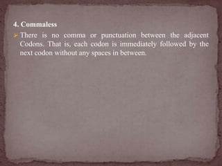 Genetic code - Charateristics | PPT