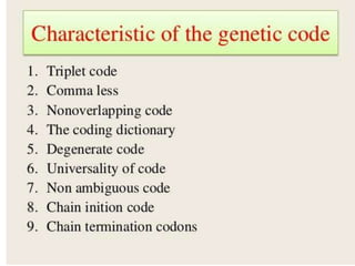 Genetic code | PPTX | Genetics | Science