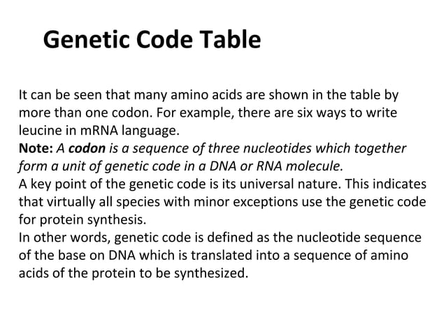genetic code.pptx | Programming Languages | Computing