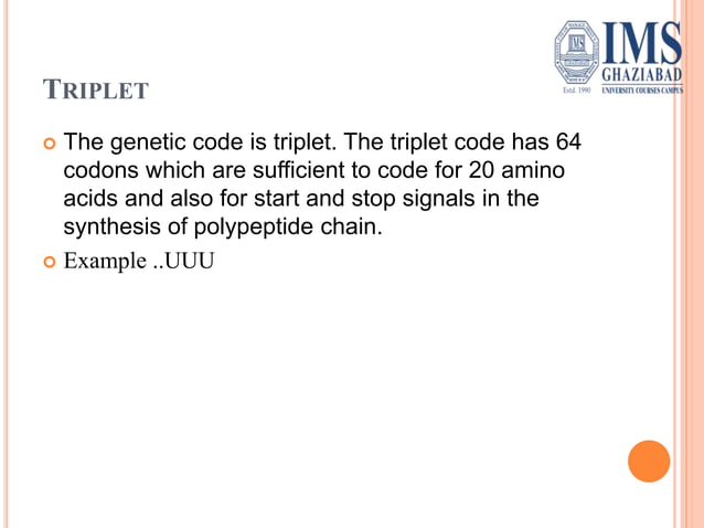 Genetic code microbiology molecular biology | PPT