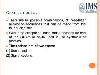 Genetic code microbiology molecular biology | PPTX