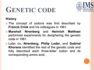 Genetic code microbiology molecular biology | PPTX