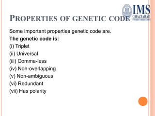 Genetic code microbiology molecular biology | PPTX