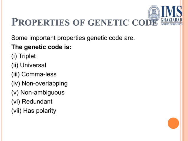 Genetic code microbiology molecular biology | PPT